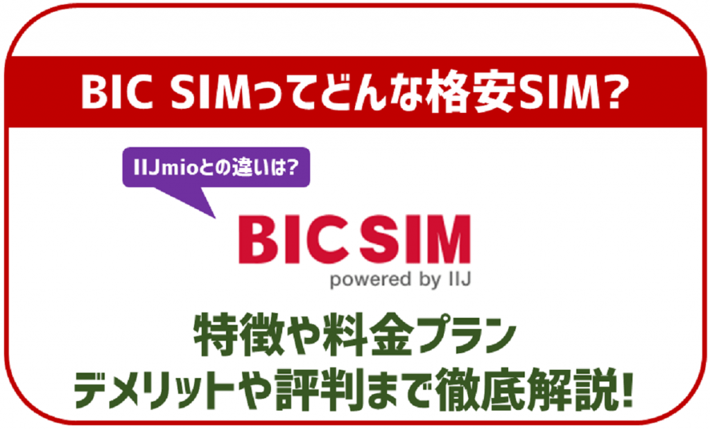 BIC SIMのデメリットや評判は？料金やプランから口コミまで！これさえ読めば丸わかり！ | 格安SIMスマート比較